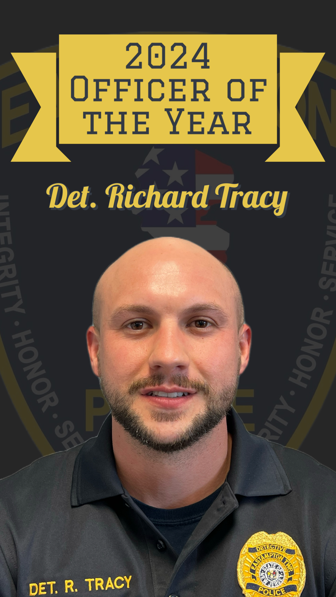 Det. Richard Tracy named 2024 Officer of the Year | Eastampton Township, NJ